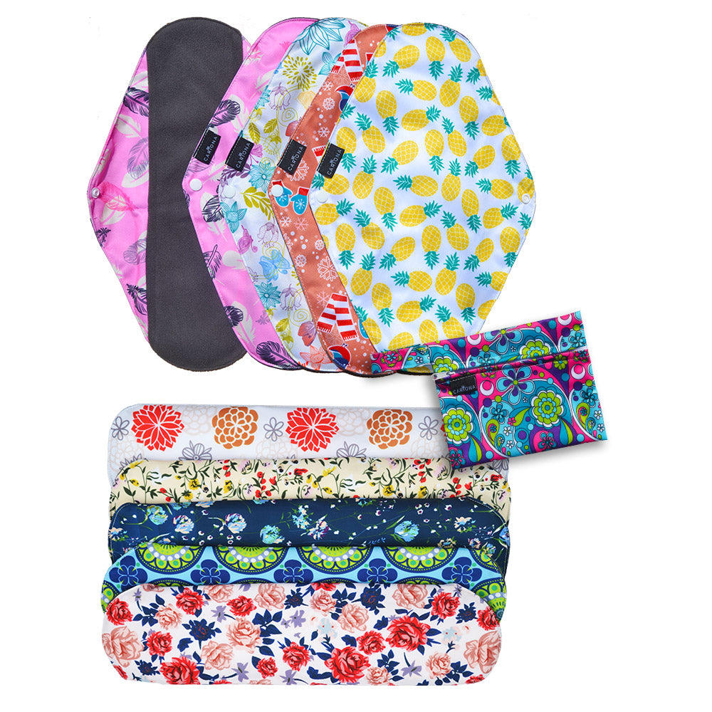 Eco-Friendly & Absorbent Reusable Cloth XL Menstrual Pads | Cariona