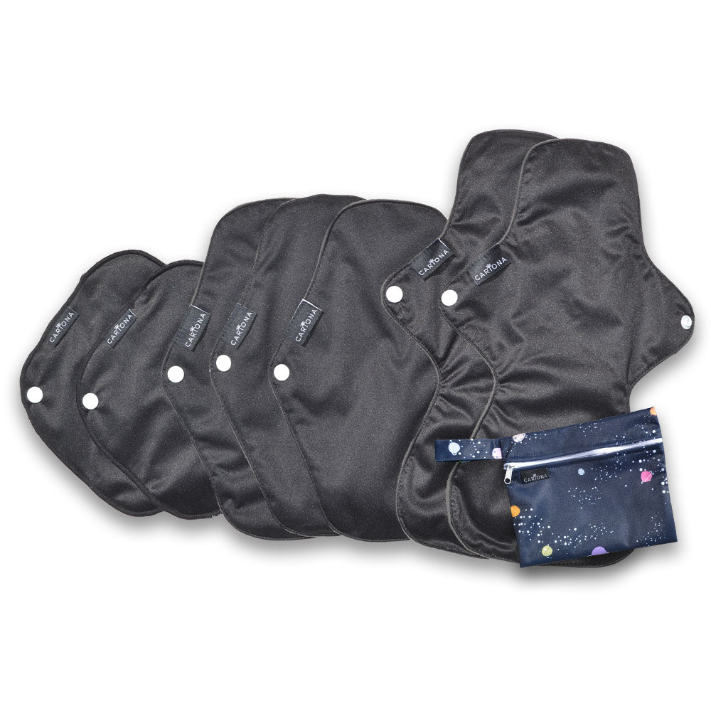 Eco-Friendly & Absorbent Reusable Cloth Menstrual Pads Pack | Cariona
